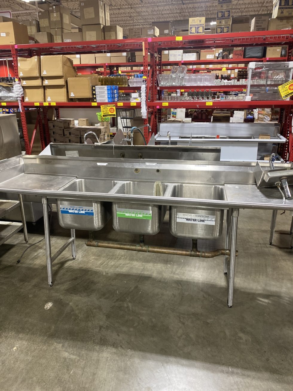 Stainless 3 Compartment Sinks | Lit Restaurant Supply